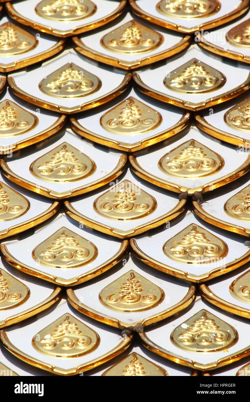Abstract Thai style chrome roof in the temple, Thailand Stock Photo - Alamy