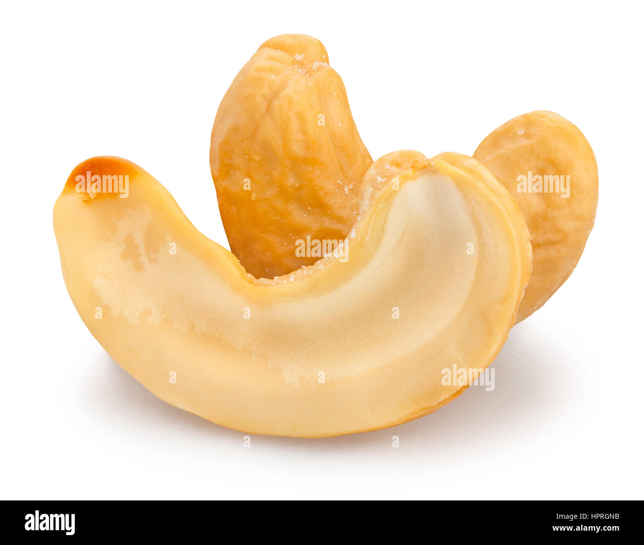 sliced cashew nuts isolated Stock Photo - Alamy