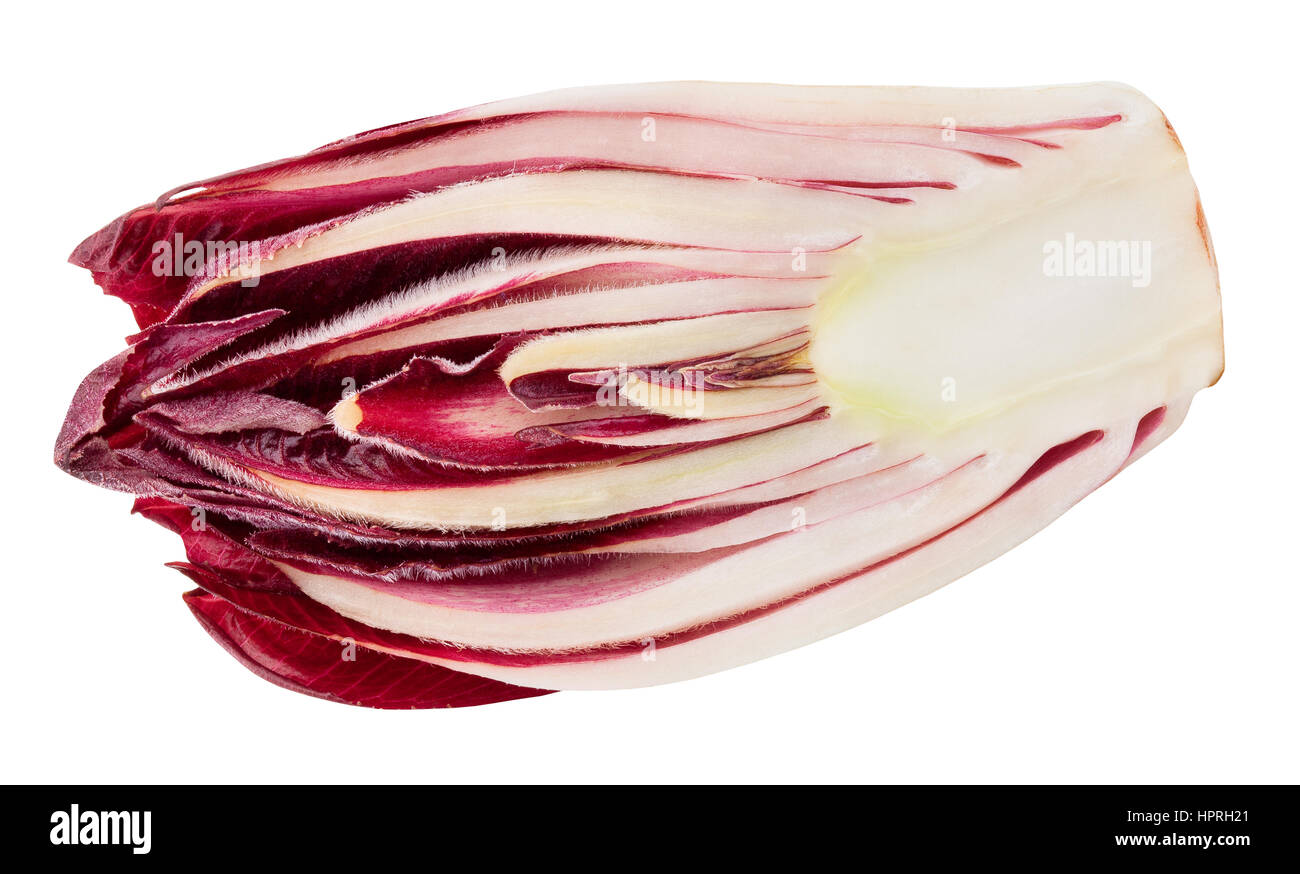 sliced red chicory isolated Stock Photo - Alamy