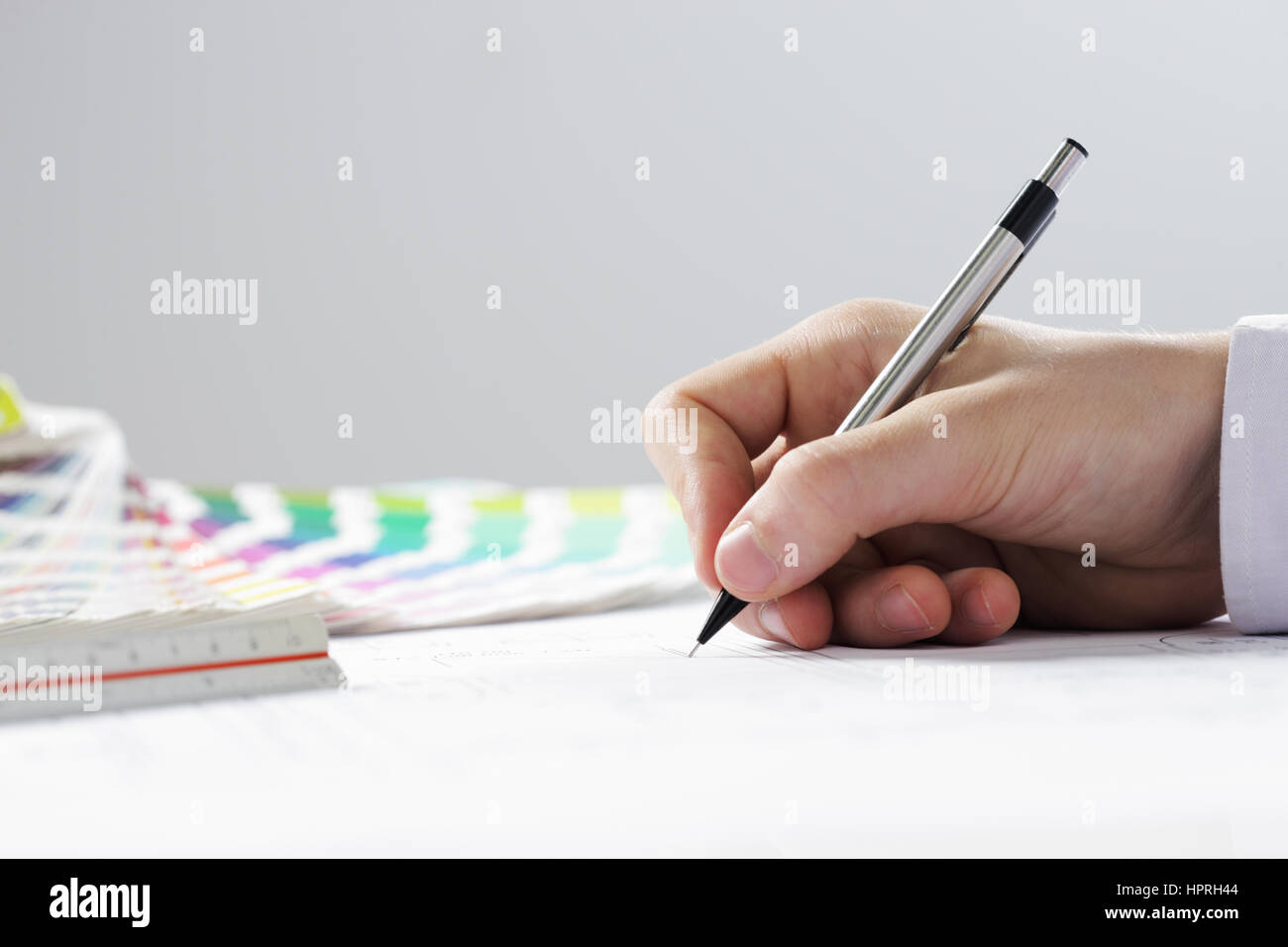 Interior Design, hand close up Stock Photo - Alamy