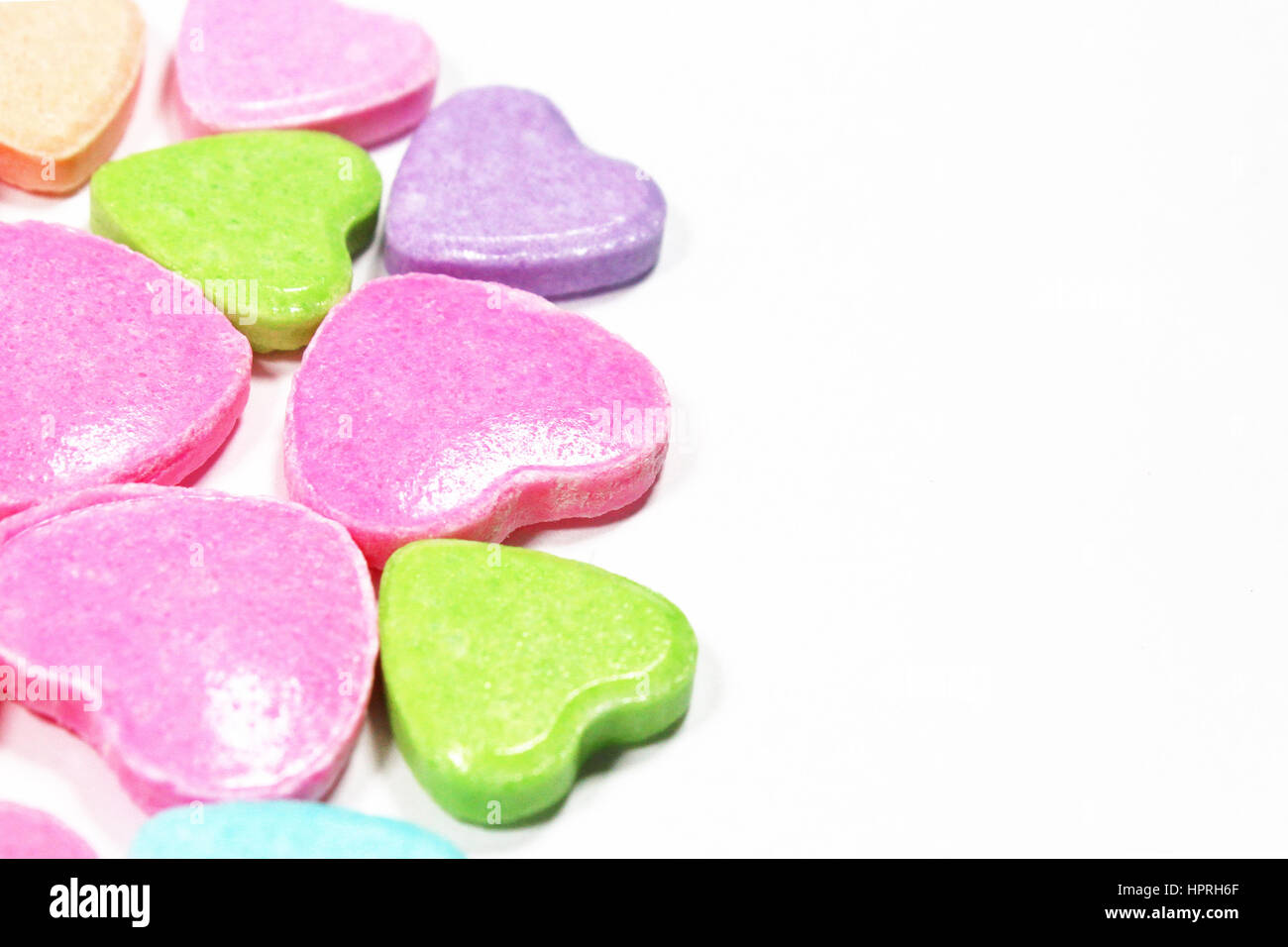 Coloful Heart Candies Isolated on White Background Stock Photo - Alamy