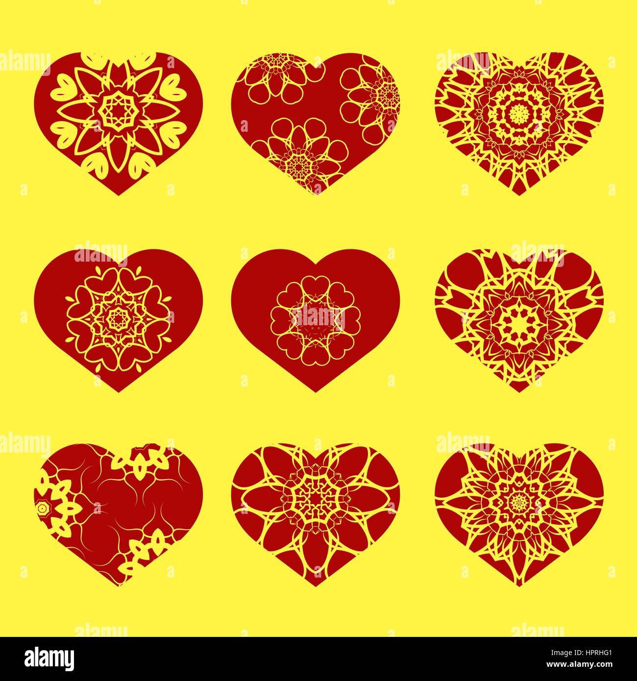 Romantic Red Heart Set Stock Vector Image & Art - Alamy