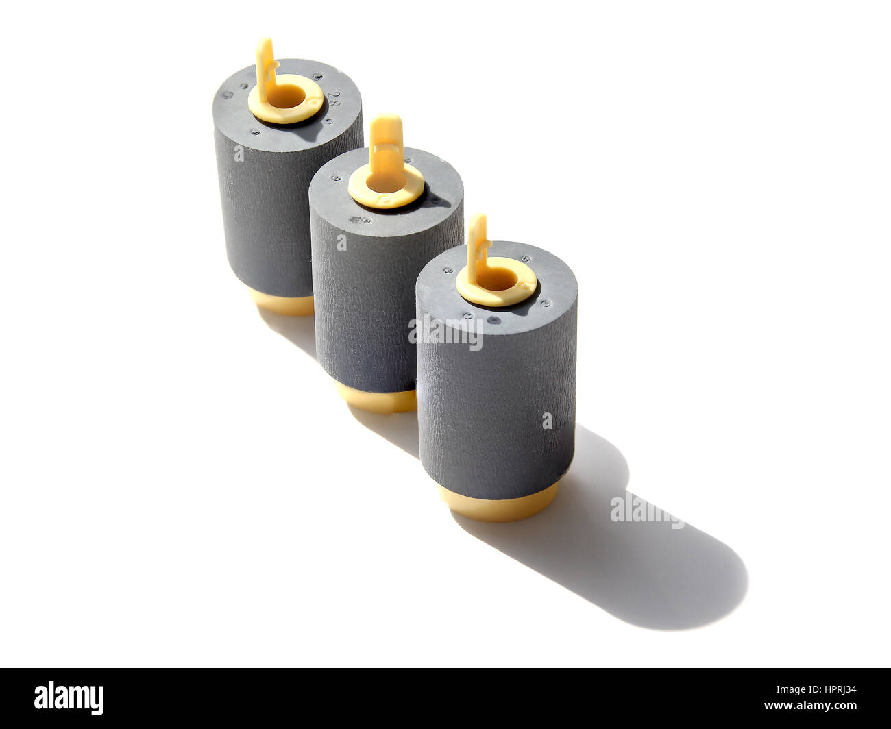 Rubber Feed Roll for Paper Feed Isolated on White Background Stock ...