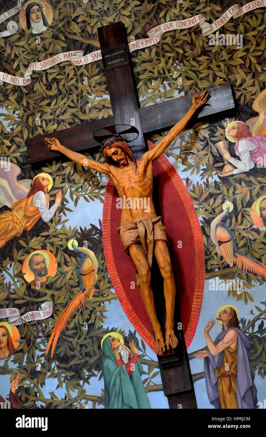 A Jesus figure hangs in the Chiesa Sant'Antonio in the city of ...