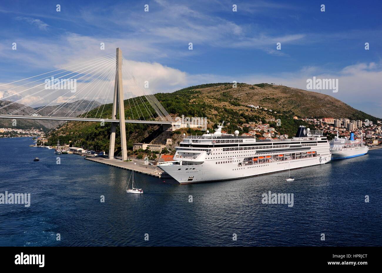 Cruise ships "MSC Sinfonia" and "Thomson Celebration" dock at the port ...