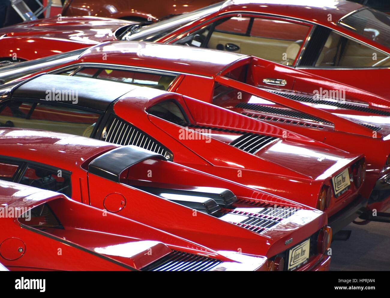 Ferrari oldtimers in classic Ferrari Red at the "Retro Classics 2016 ...