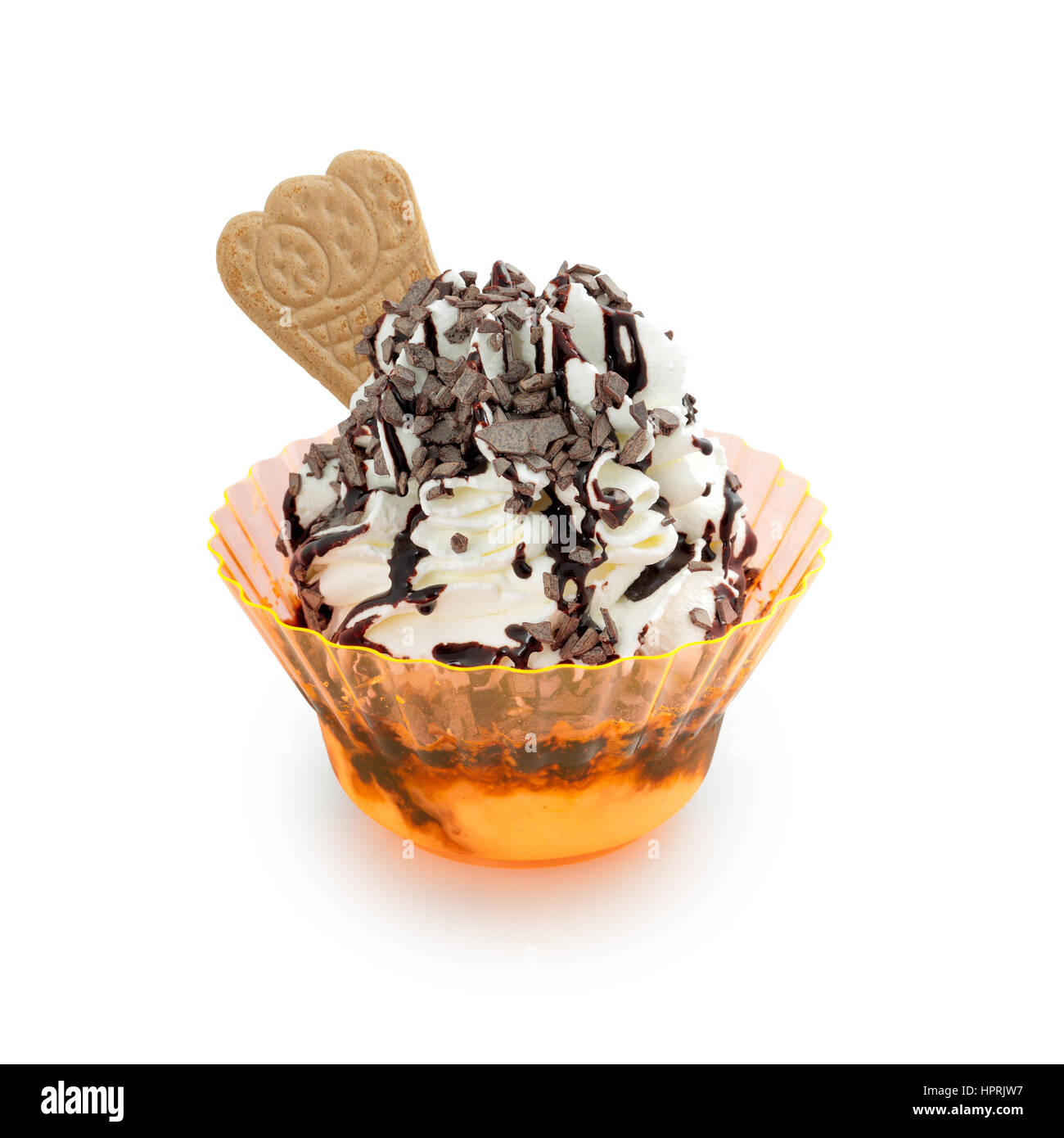 ice cream sundae on white background Stock Photo - Alamy