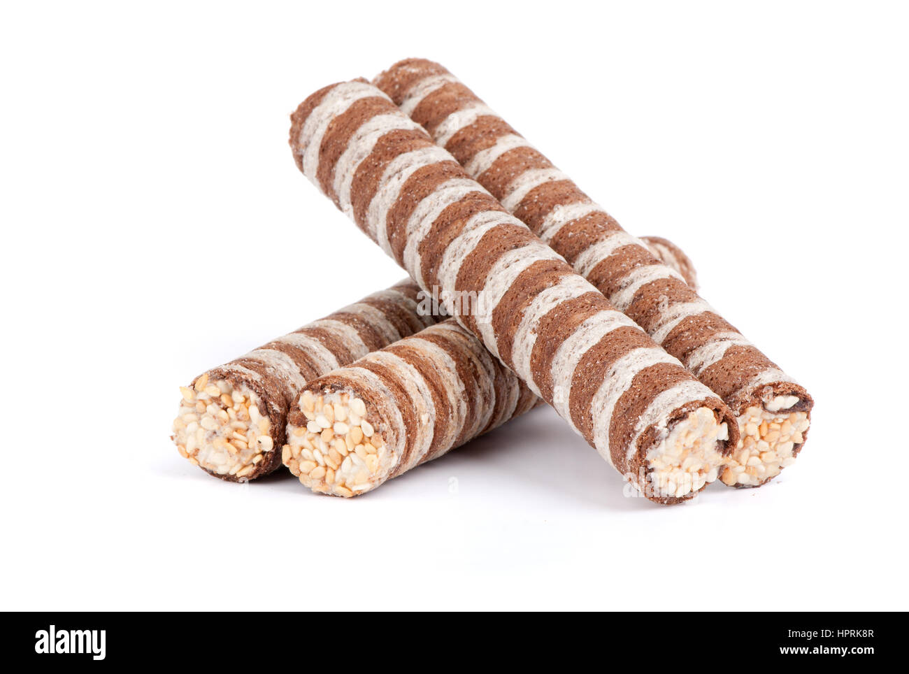 Heap wafers on white Cut Out Stock Images & Pictures - Alamy