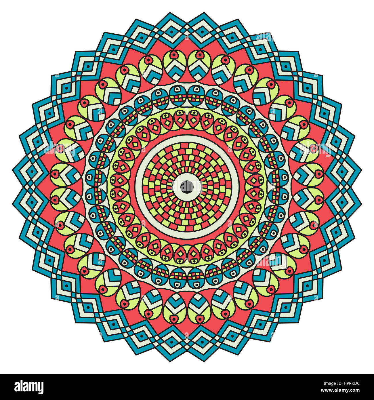 Colorful round ethnic pattern. Element for design Stock Photo - Alamy