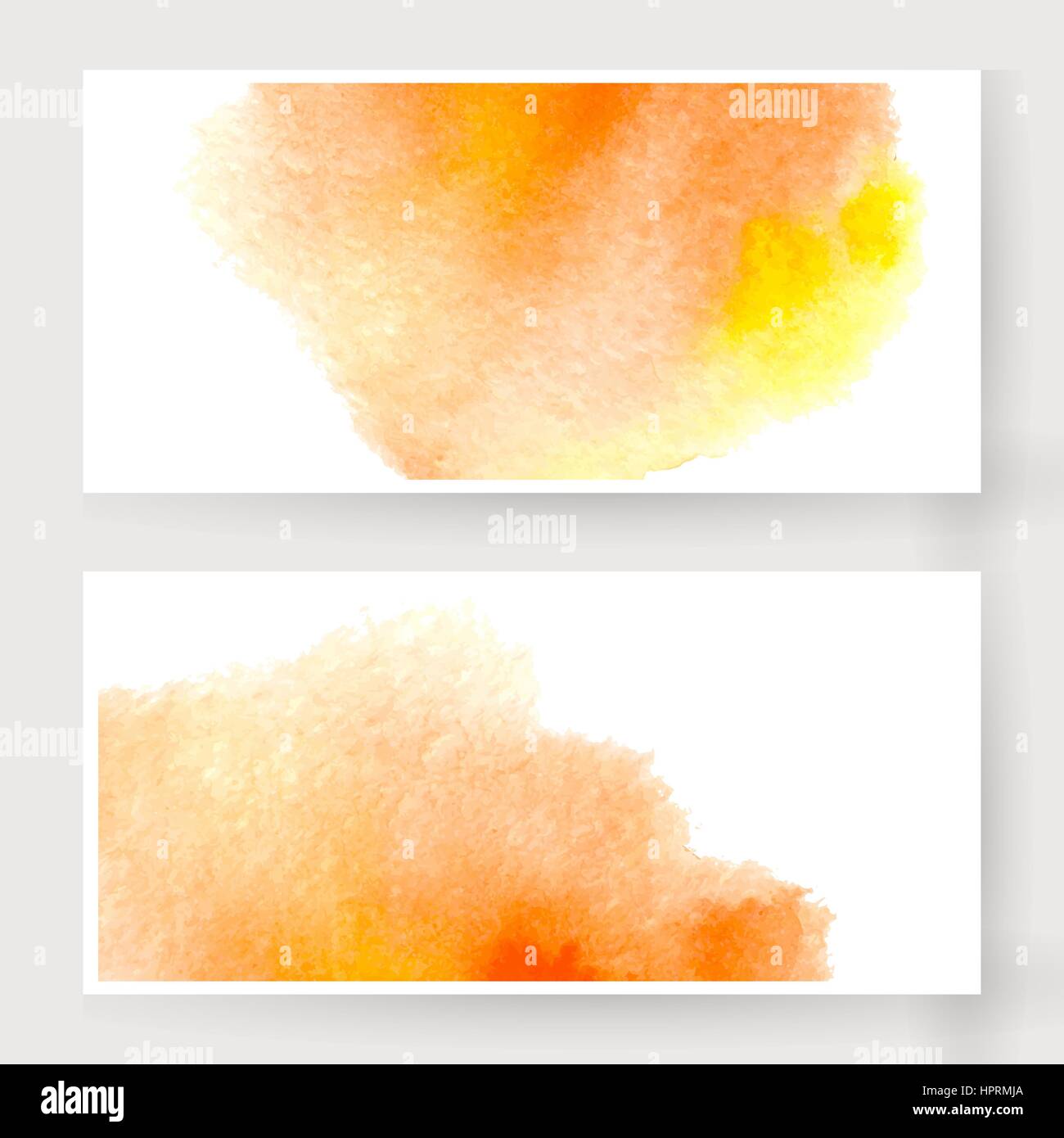 Vector set of banners with watercolor splash. Orange watercolour design ...
