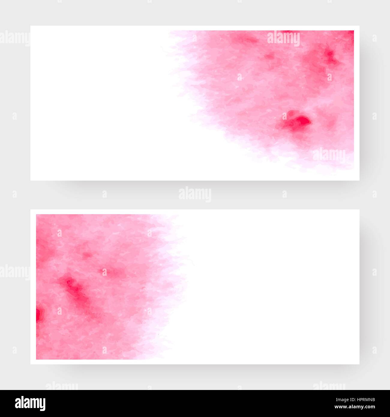 Vector set of horizontal banners with watercolor splash. Pink ...