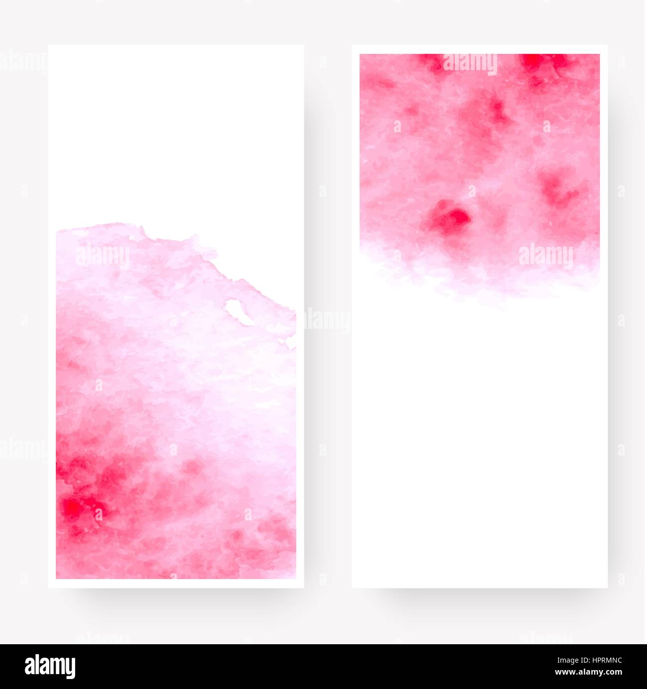 Vector set of vertical banners with watercolor splash. Pink watercolour ...