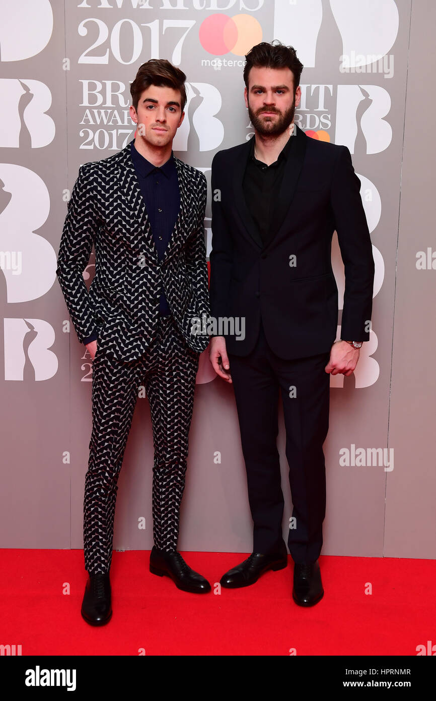 Drew Taggart and Alex Pall of The Chainsmokers attending the Brit ...