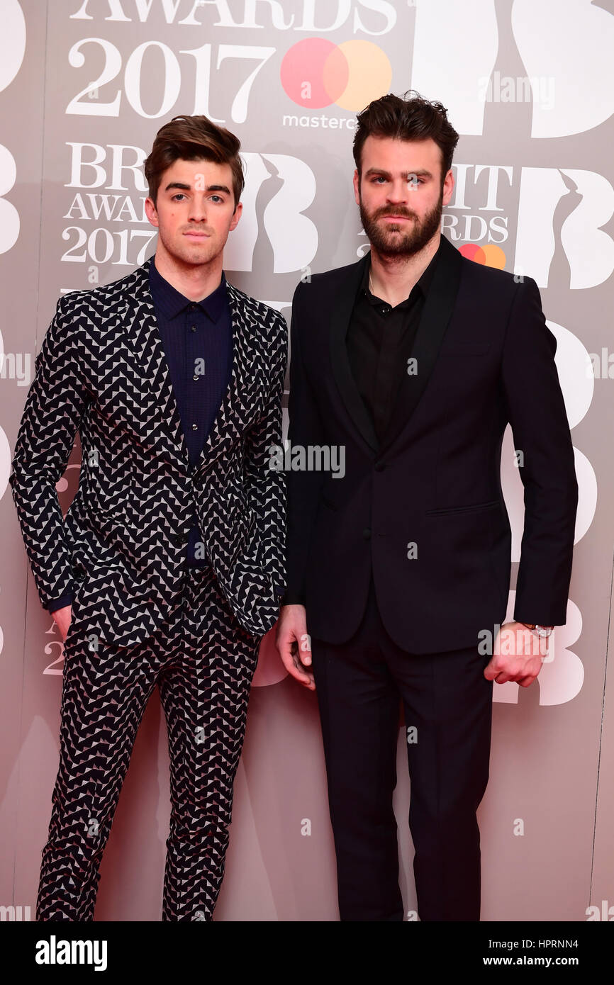 Drew Taggart and Alex Pall of The Chainsmokers attending the Brit ...