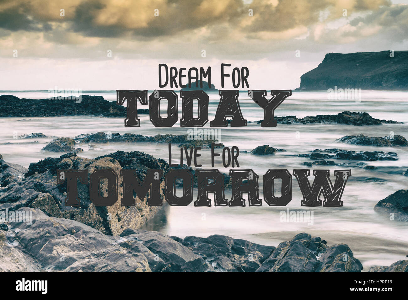 Inspirational motivational quote on a retro style background Stock ...