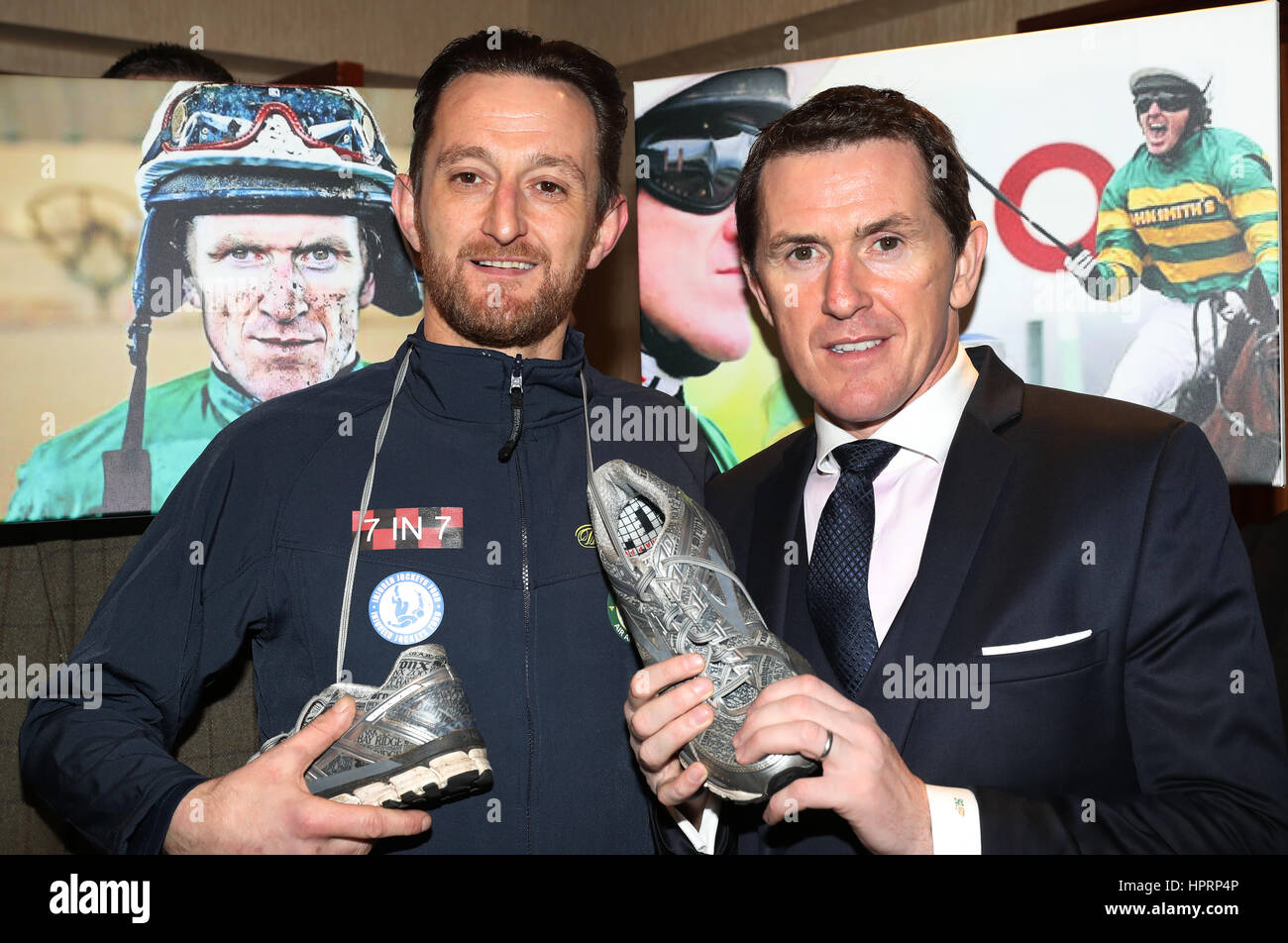 John Reay and former jockey Tony McCoy during a photocall at the ...