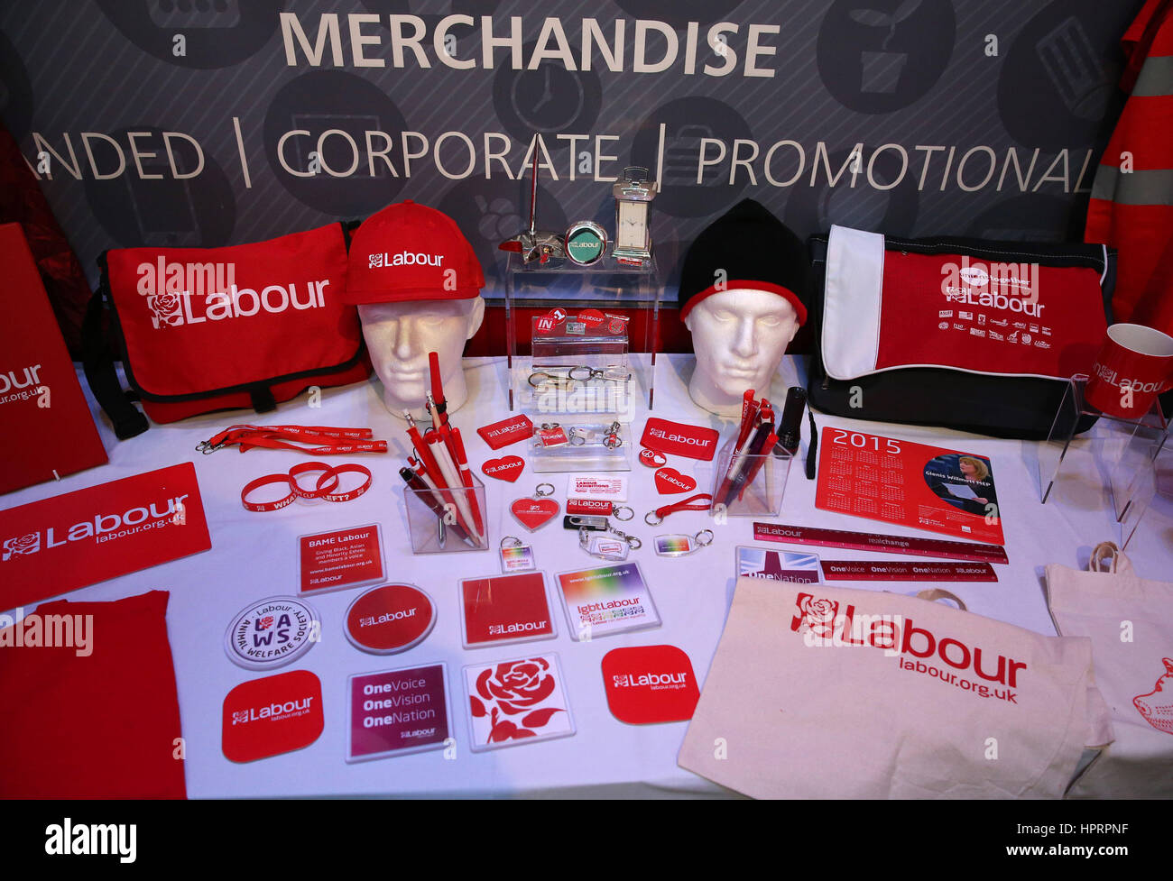 Labour merchandise at the Scottish Labour conference at the Perth ...