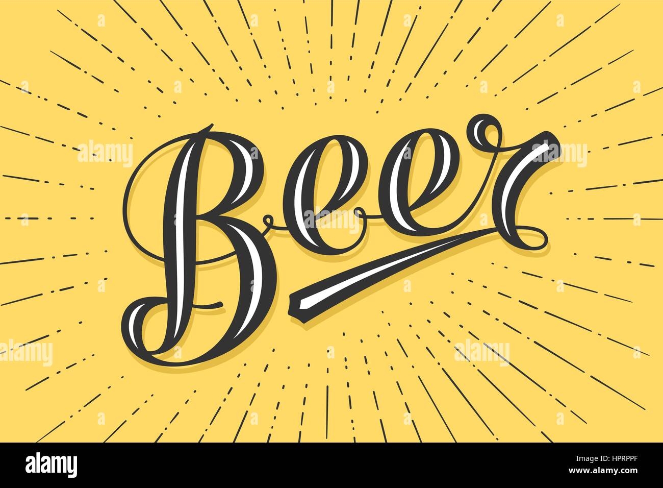 Hand drawn lettering Beer on chalkboard background Stock Vector Image ...