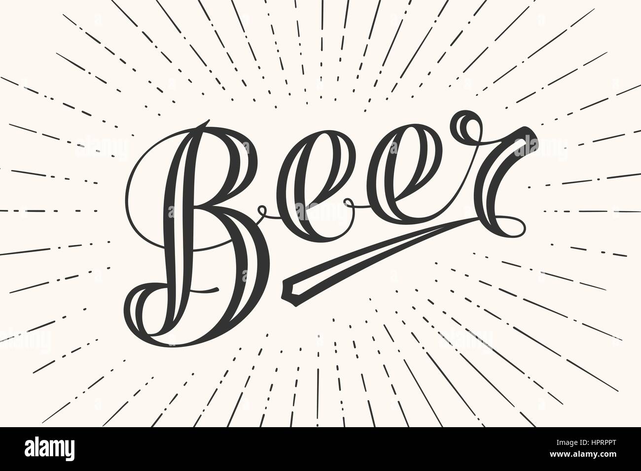 Hand drawn lettering Beer on chalkboard background Stock Vector Image ...
