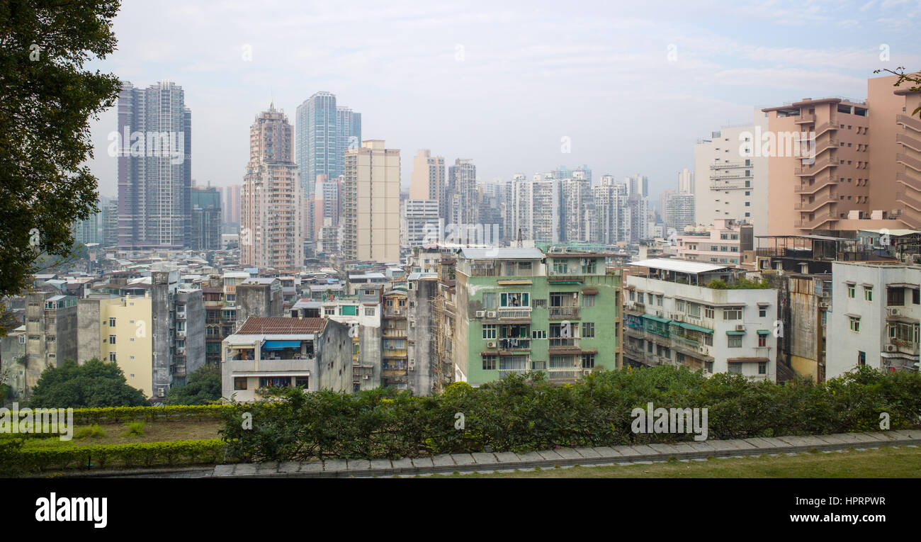 High- and low-rise apartment blocks, Macau Stock Photo - Alamy