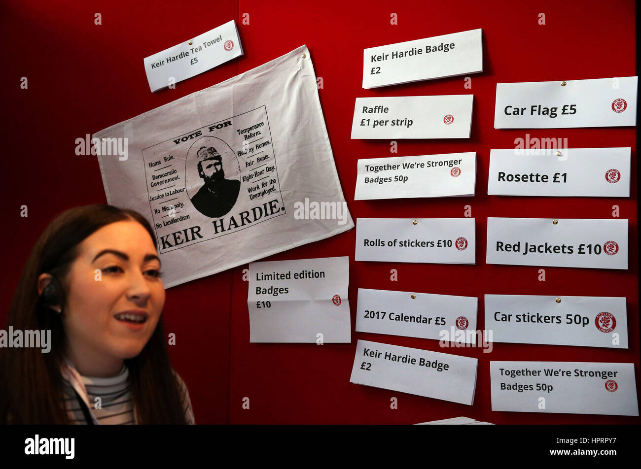 Labour merchandise at the Scottish Labour conference at the Perth ...