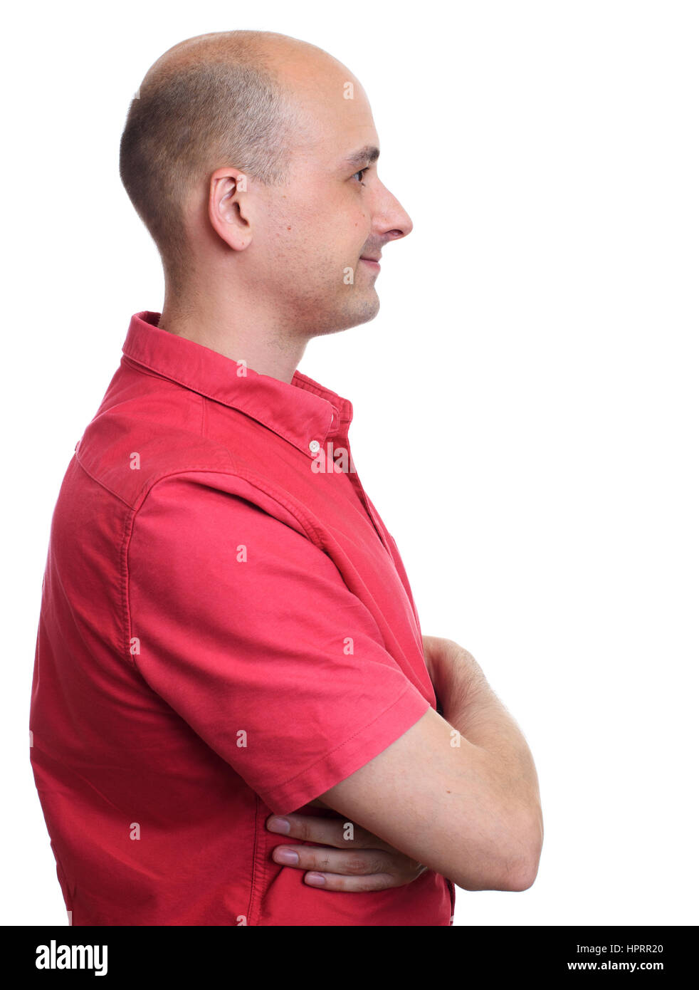 Bald Men Side View Standing