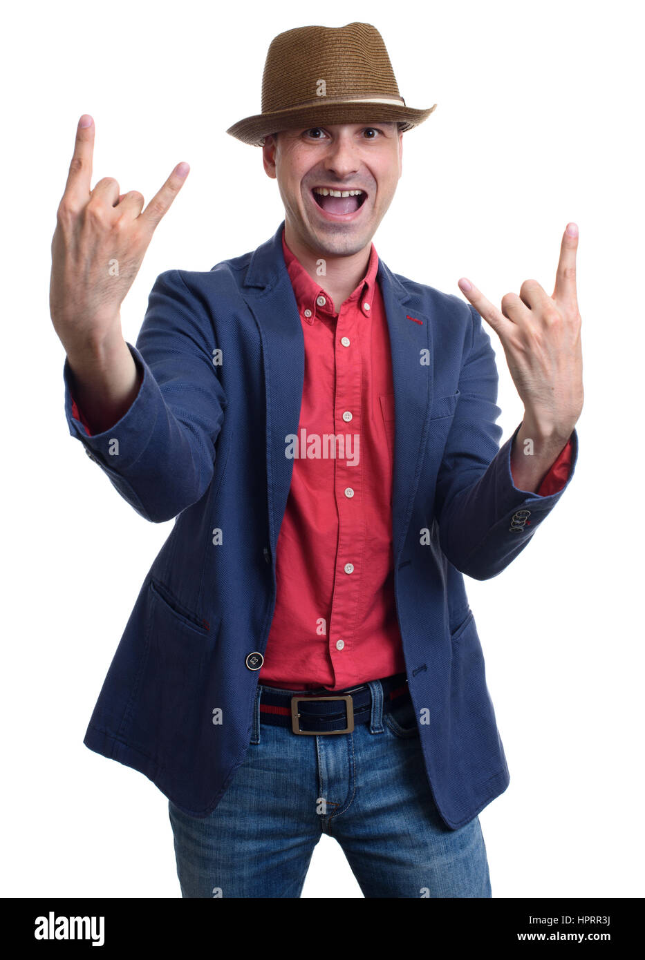 Happy confident laughing guy Cut Out Stock Images & Pictures - Alamy