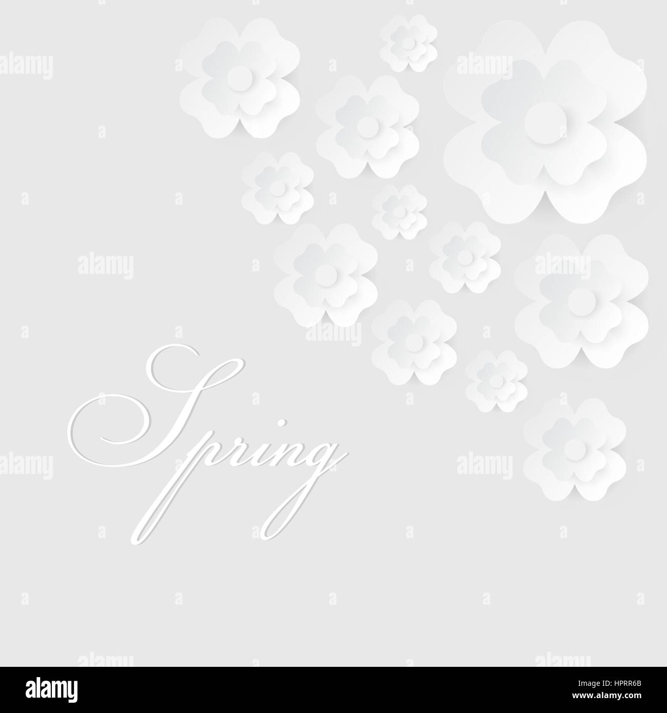 Cut white paper flowers Stock Vector Images - Alamy