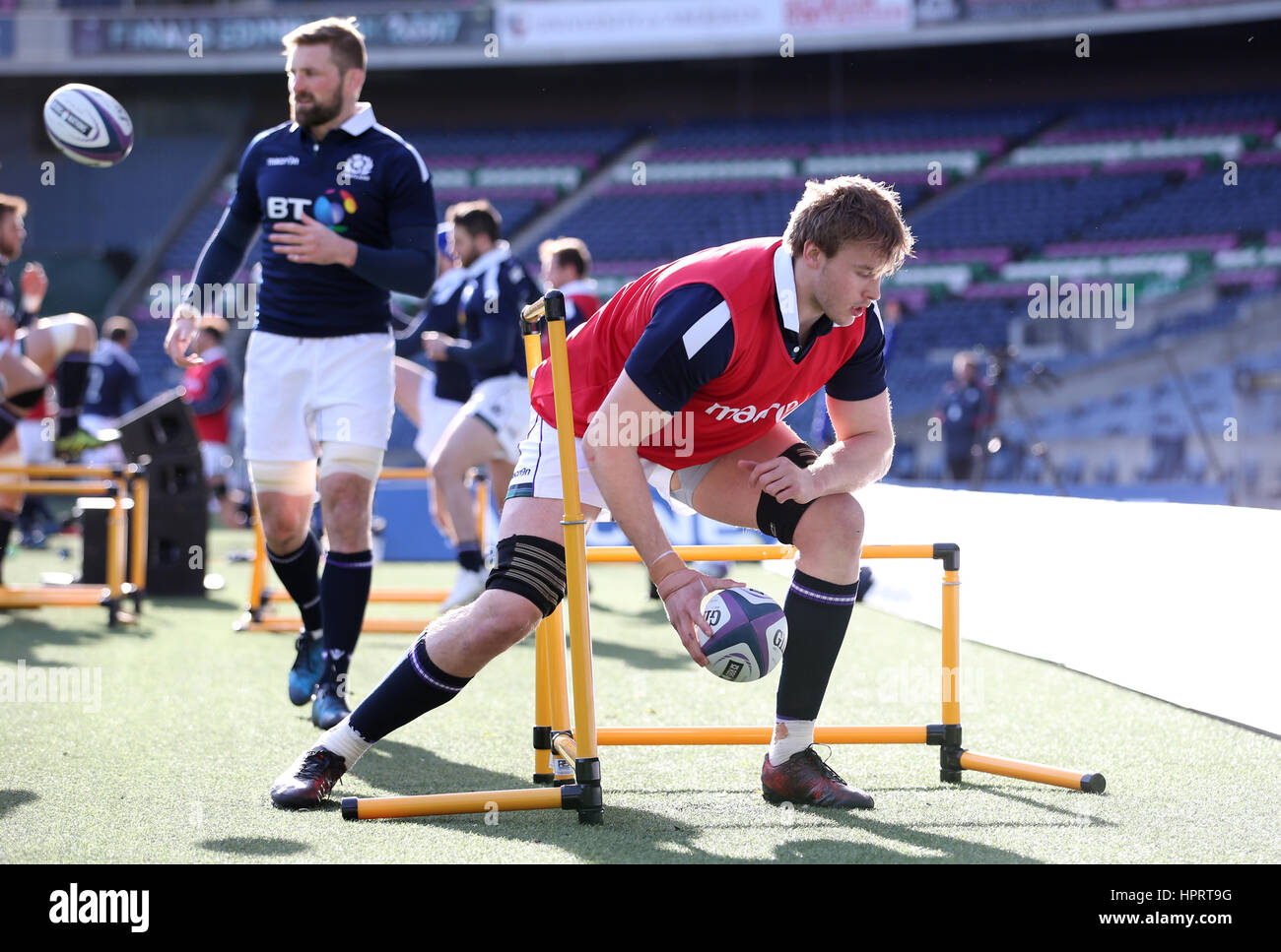 Scotland's captain John Barclay (left) and Jonny Gray during the ...