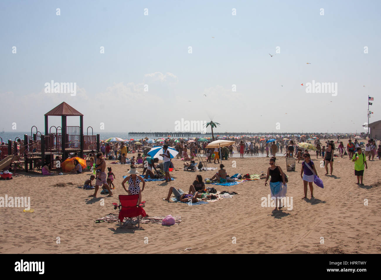 Life on Boardwalk, Coney Island, Brooklyn, New York City, USA Stock ...