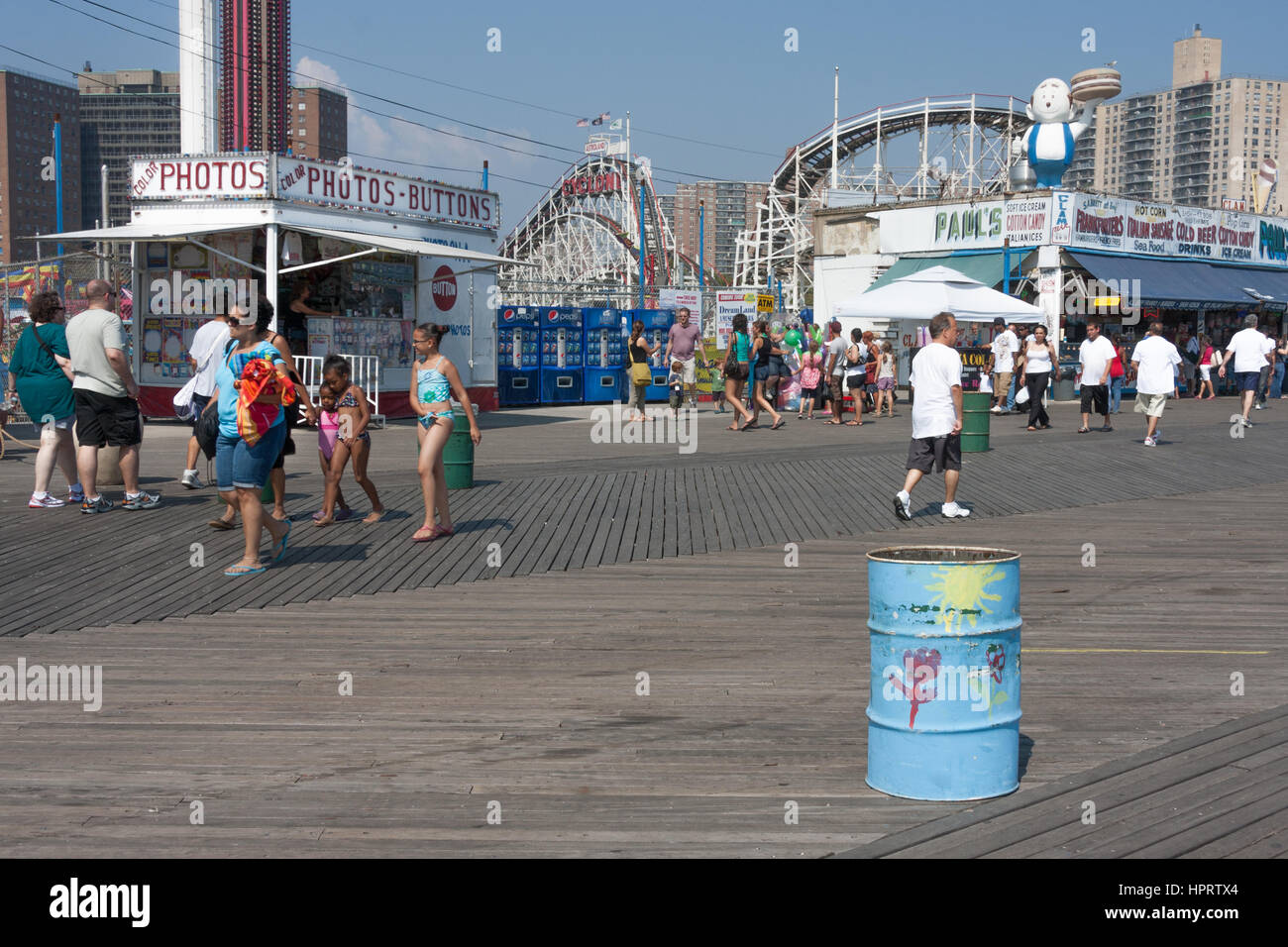 Life on Boardwalk, Coney Island, Brooklyn, New York City, USA Stock ...