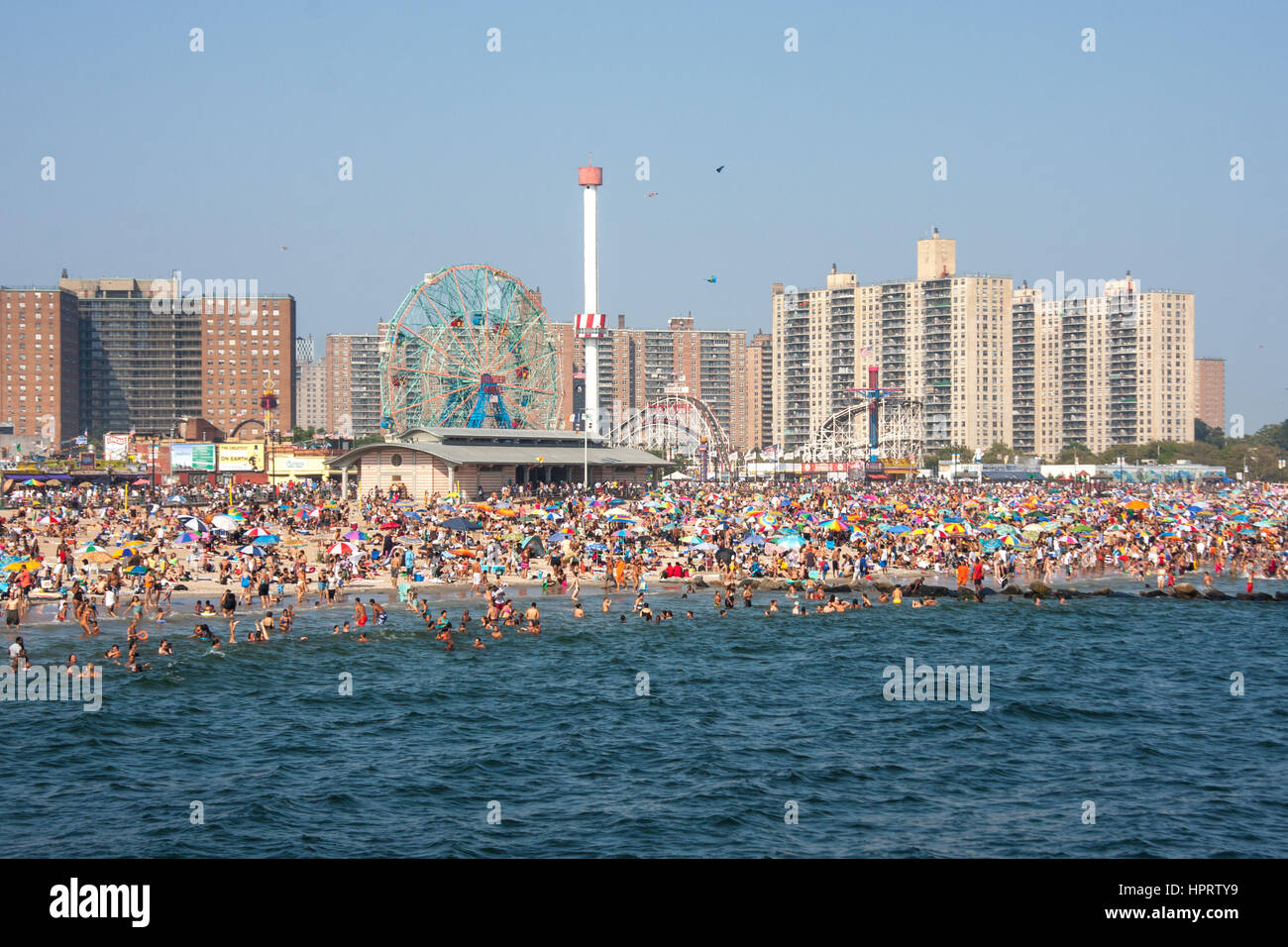 Life on Boardwalk, Coney Island, Brooklyn, New York City, USA Stock ...