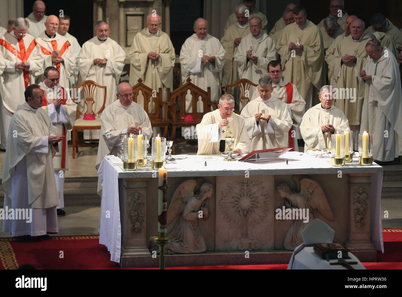 Principal celebrant Archbishop Diarmuid Martin during the funeral mass ...