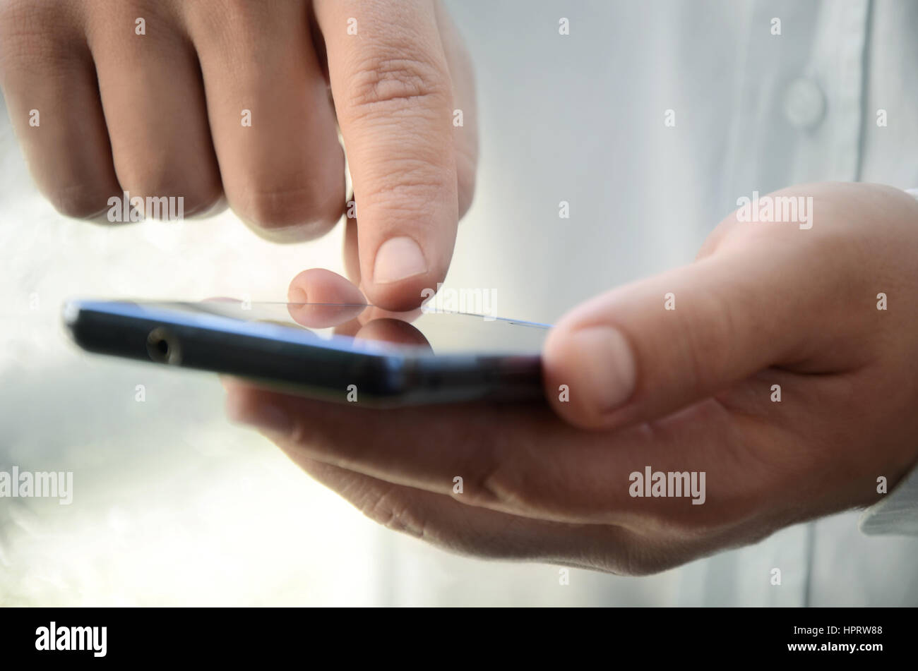 Typing message close up hi-res stock photography and images - Alamy