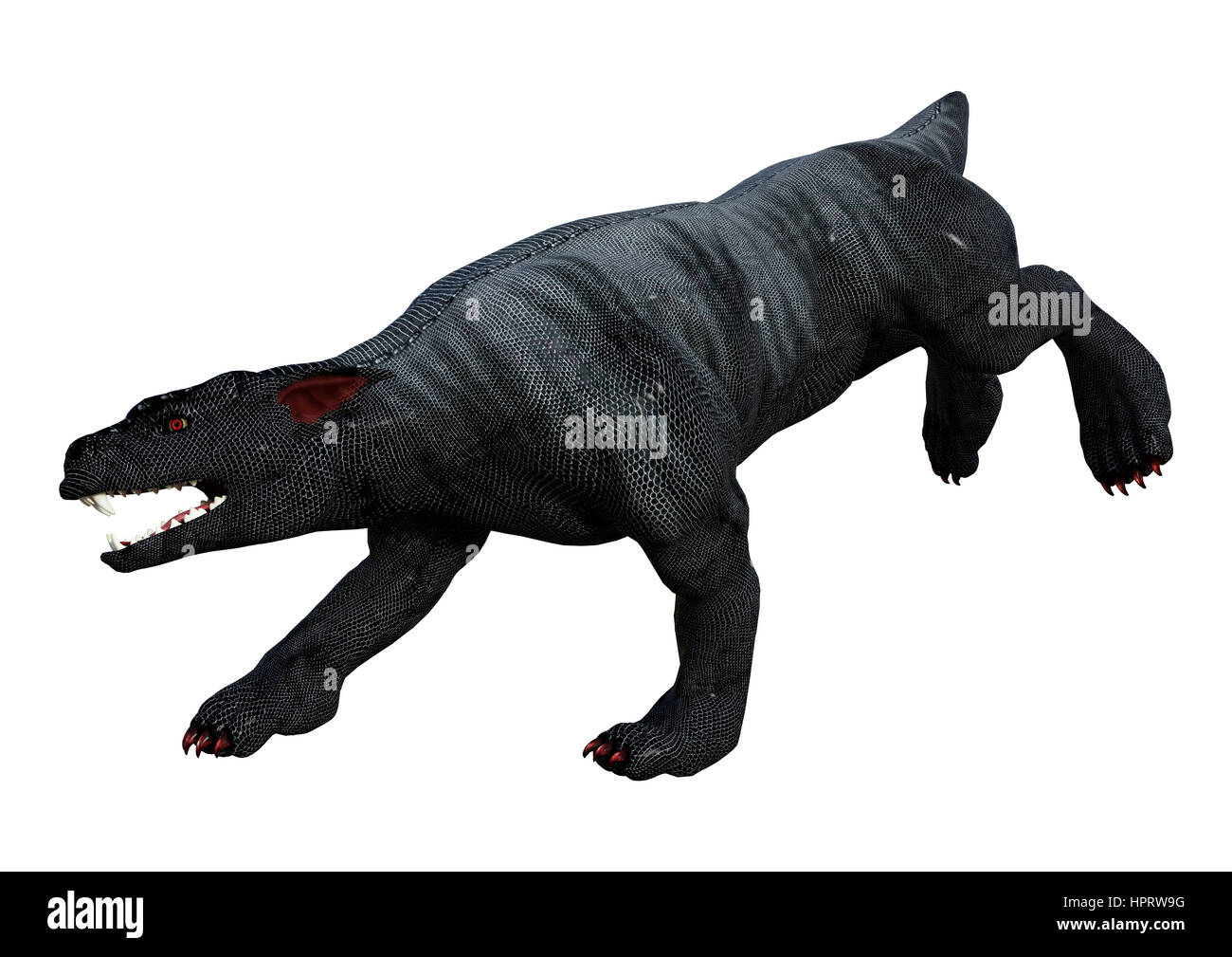 3D rendering of a fantasy gargoyle hound isolated on white background ...