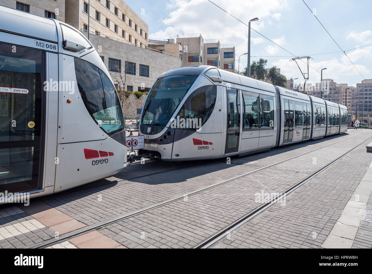 Jerusalem light rail - red line, Israel Stock Photo - Alamy