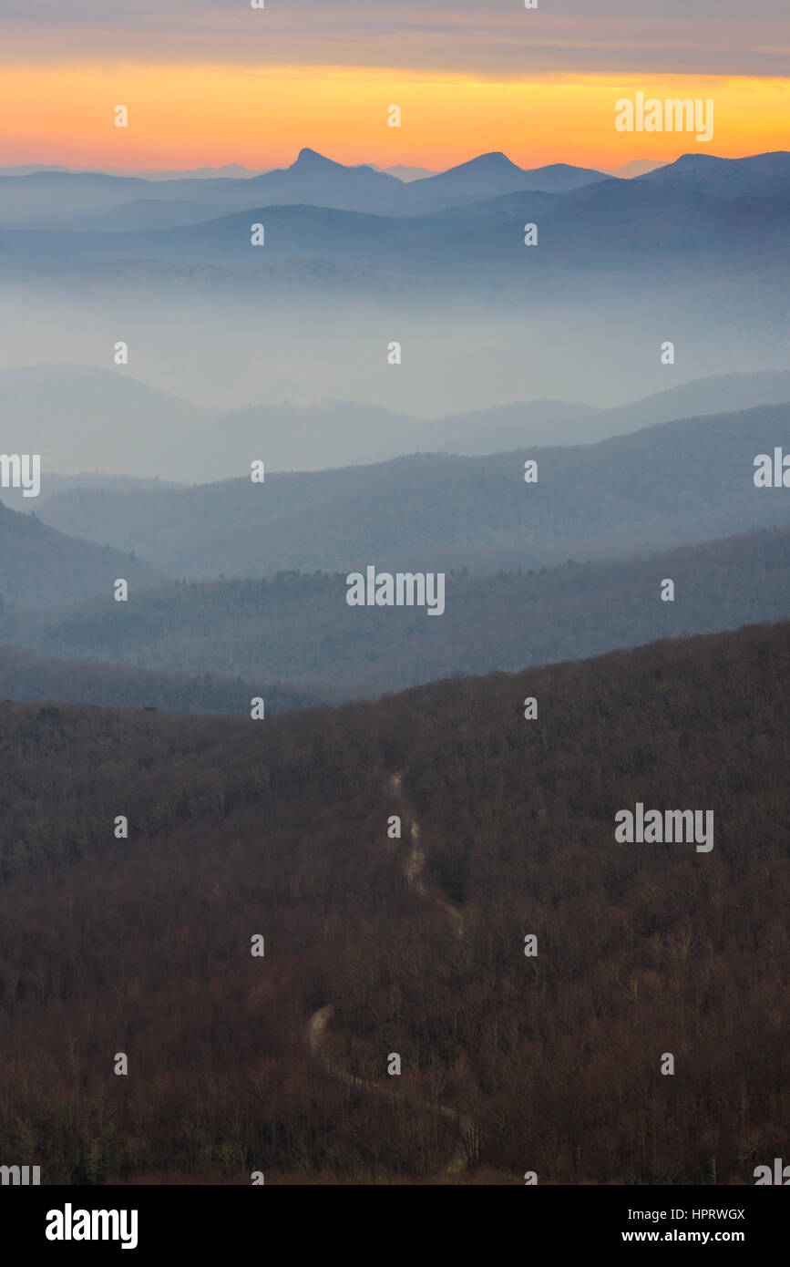 View from Rough Ridge, Blue Ridge Parkway, North Carolina Stock Photo ...