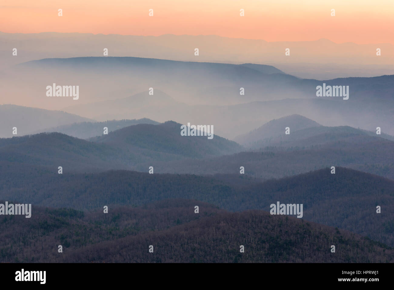 View from Rough Ridge, Blue Ridge Parkway, North Carolina Stock Photo ...