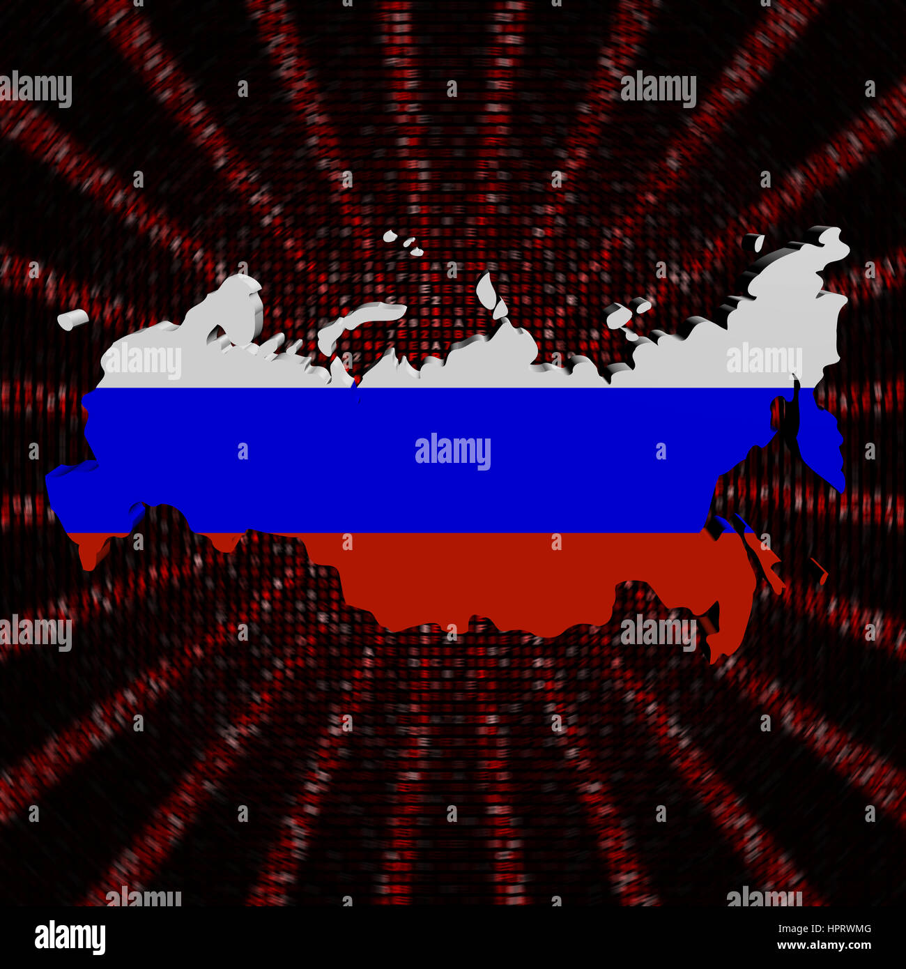 Russian Federation map flag on red hex code burst illustration Stock ...