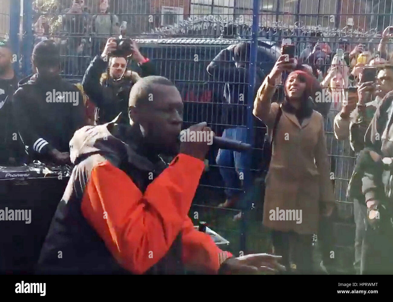 Grime MC Stormzy performs at a free gig in Castlehaven Park, London, on ...
