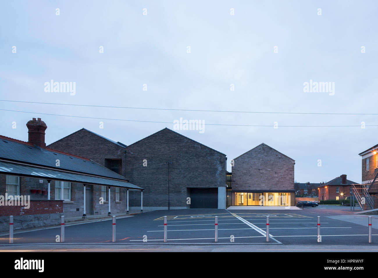 Building line-up of existing and new with entrance. Dublin Military ...