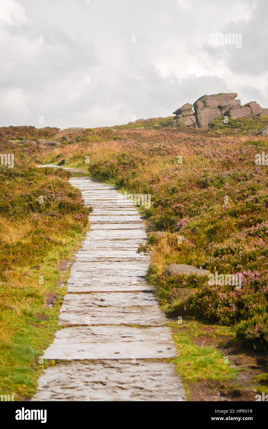 A path winds across The Roaches, a popular walking destination in the ...