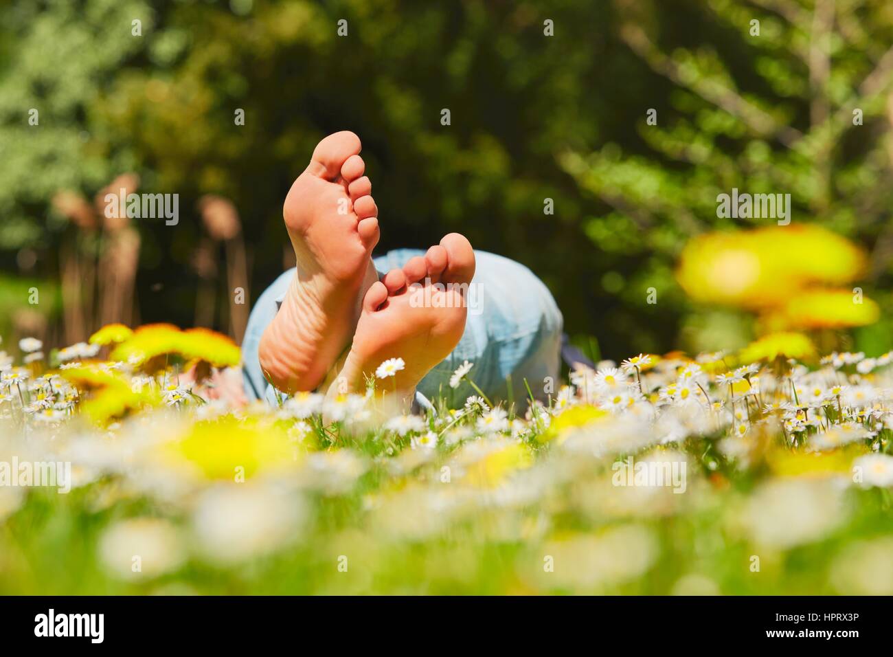 Happy young guy enjoying sunlight hi-res stock photography and images ...