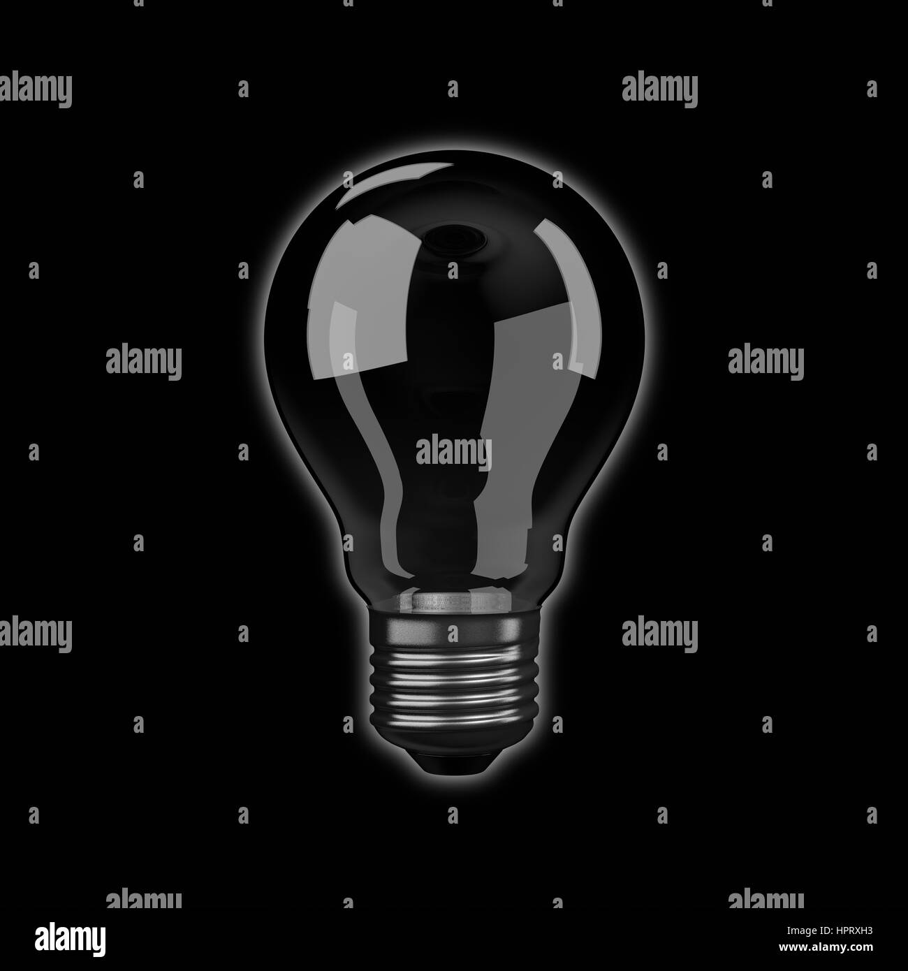 One Single Light Bulb Isolated on Black Background Stock Photo - Alamy