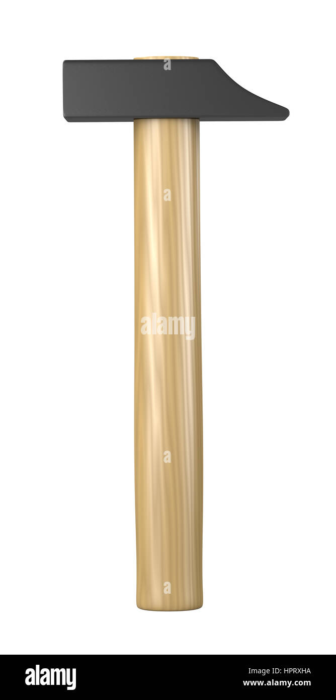 One Single Hammer Isolated on White Background 3D Illustration Stock ...