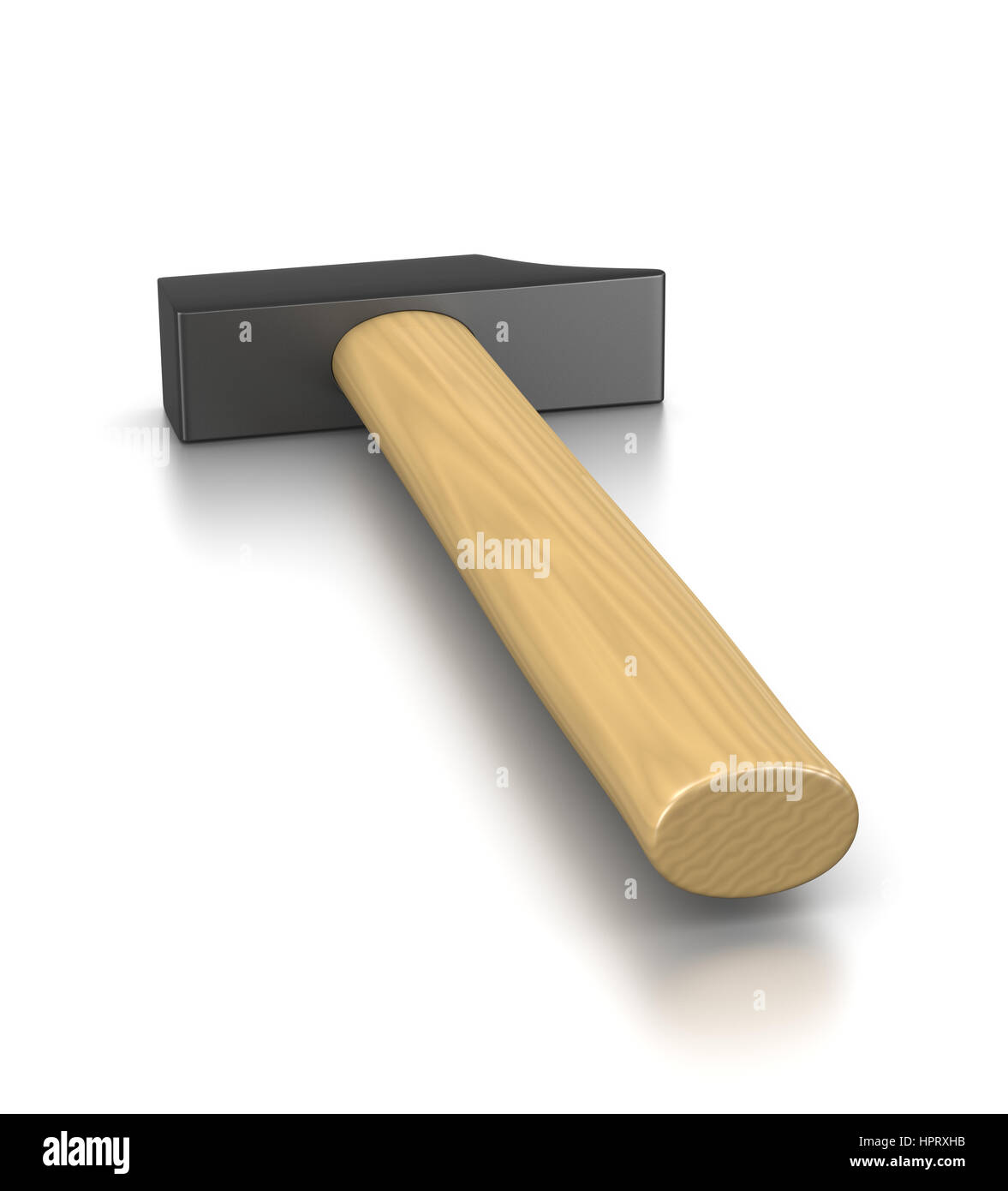 One Single Hammer on White Background 3D Illustration Stock Photo - Alamy