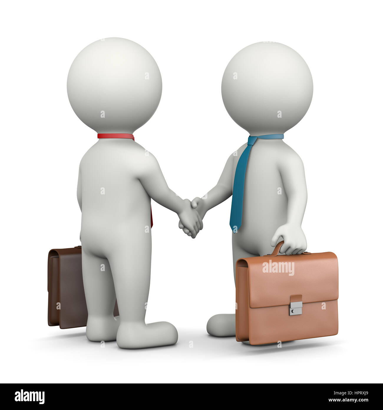 Two Businessmen 3D Characters Shaking Hands 3D Illustration on White ...