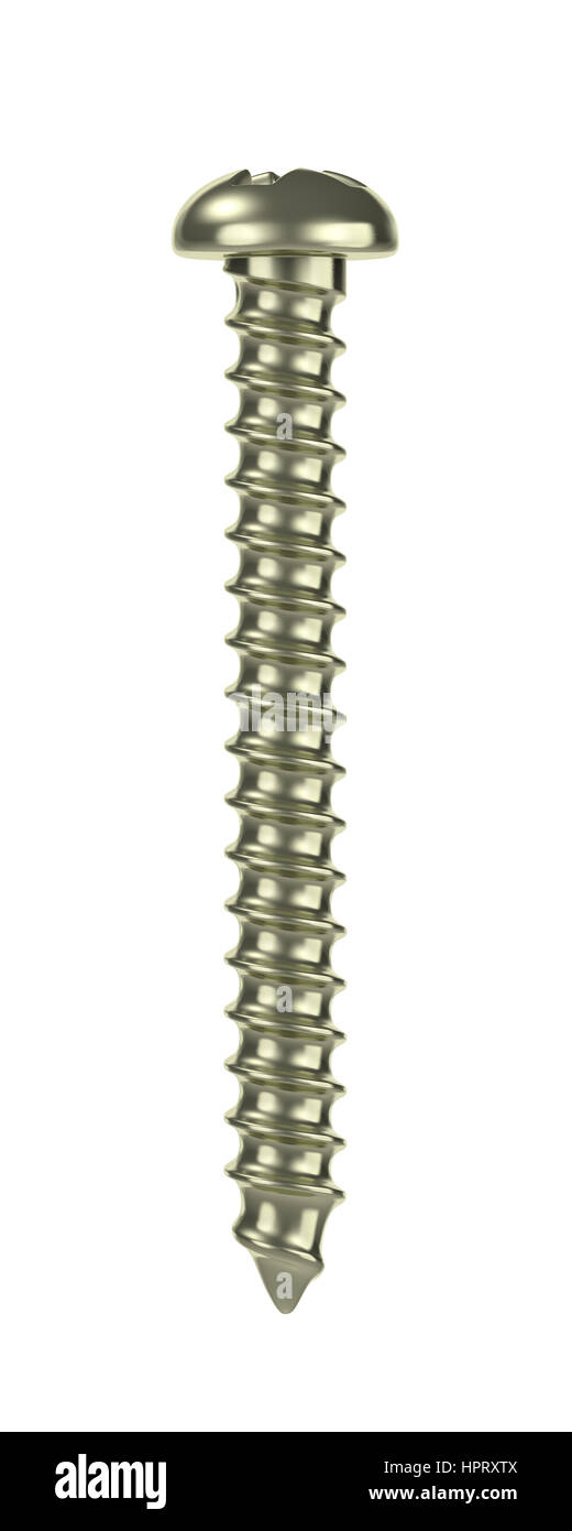 Single Metallic Screw Isolated on White Background Stock Photo - Alamy