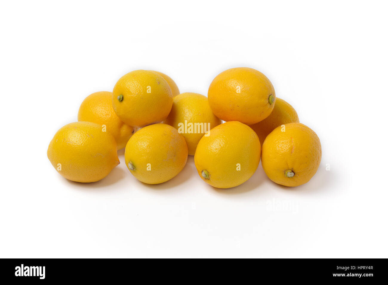 bunch of lemons from Sicily on a white background - closeup Stock Photo ...