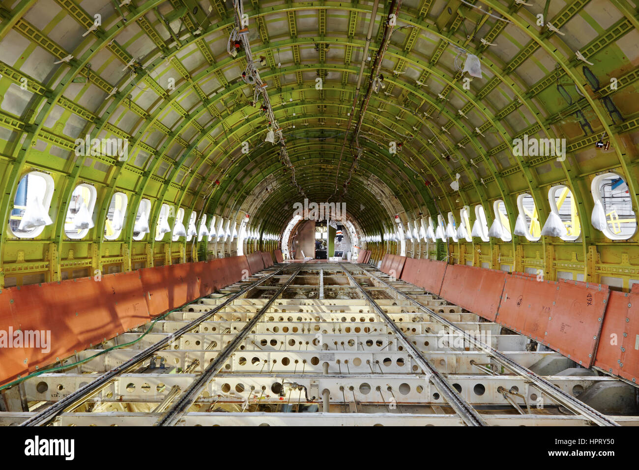 Cabin of the airplane under heavy maintenance Stock Photo - Alamy